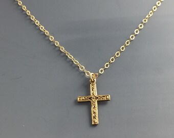Small cross necklace | Etsy