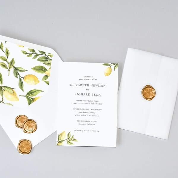 Citrus Wedding Invitation - Etsy