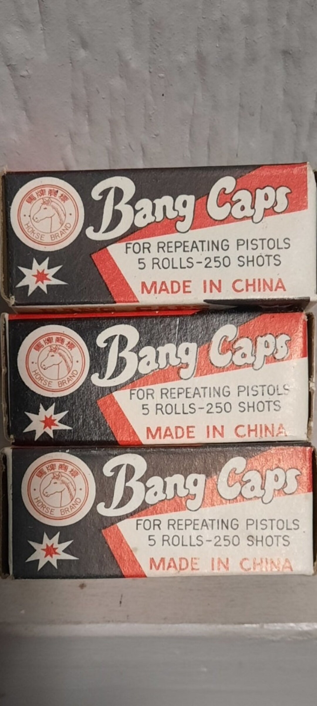Lot of 3 Boxes Vintage 1980s Capgun Caps Not Perforated Repeating Roll ...