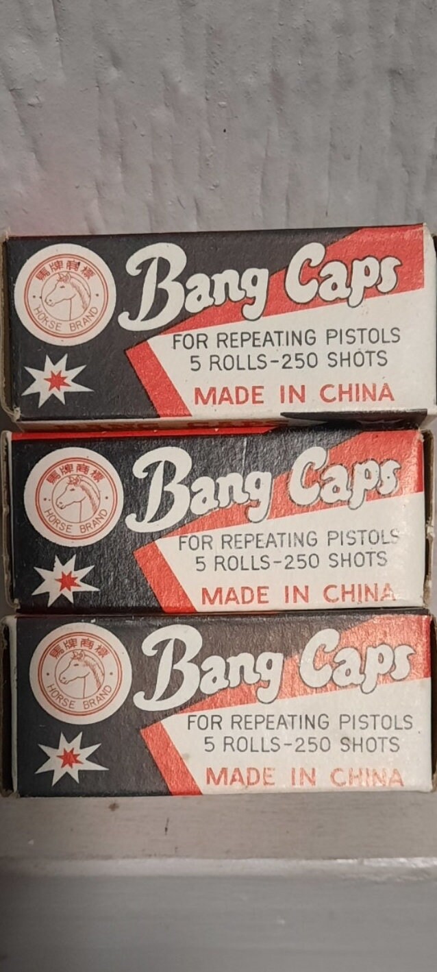 Lot of 3 Boxes Vintage 1980s Capgun Caps Not Perforated Repeating Roll ...