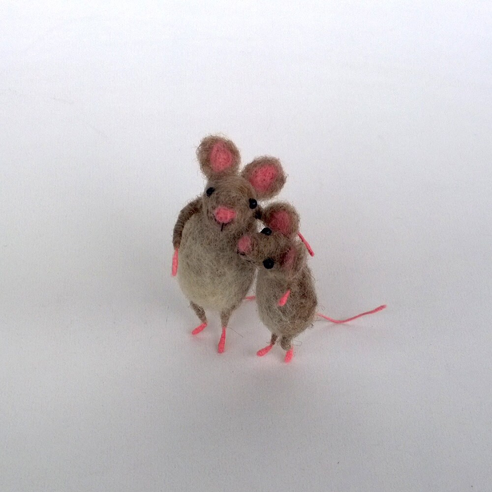 Mice Family Dolls Waldorf Cute Figurines Whimsical Art Fabric Mouse ...