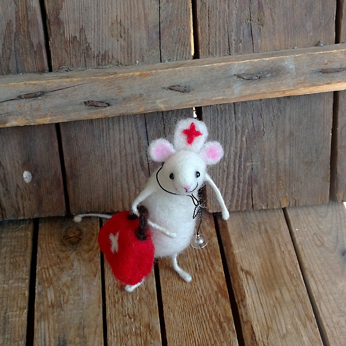 Doctor Gift Felt Mouse, Nurse Doll Medical, Physician Paramedic Doc ...