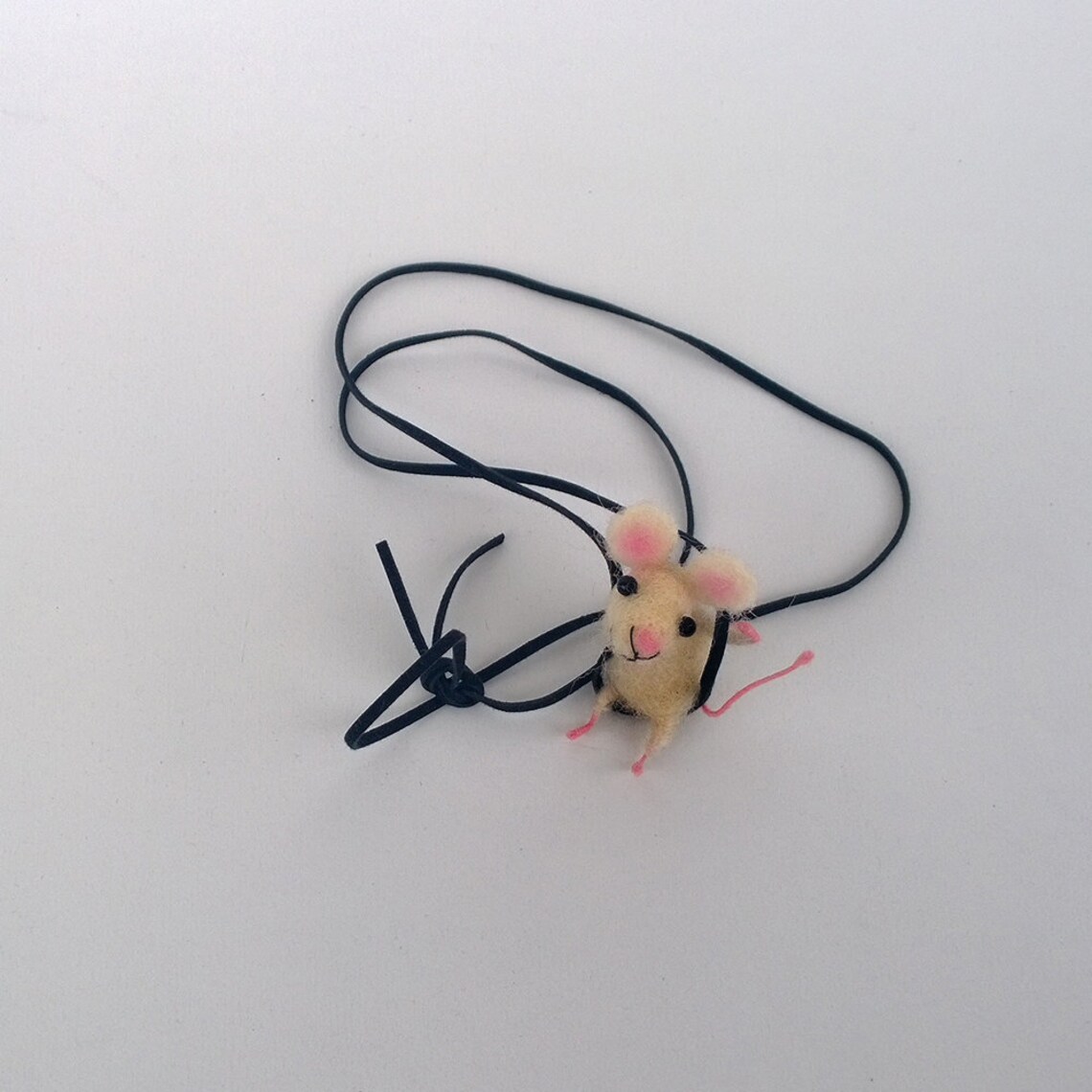 Mouse Necklace Jewelry White Miniature Woolen Mouse Charm - Etsy