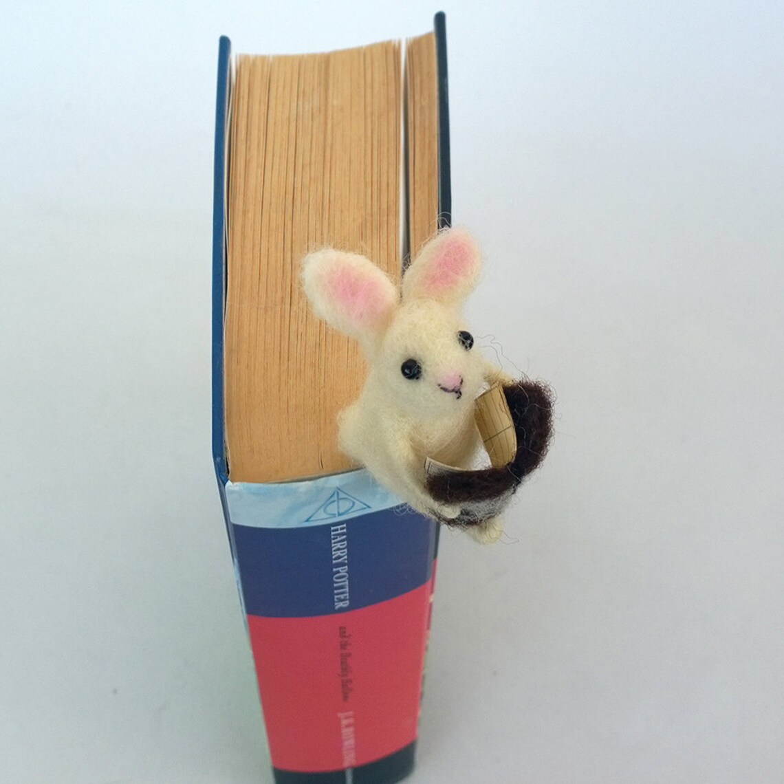 Miniature Rabbit Bookmark Woolen Bunny Bookmark Animal Funny - Etsy