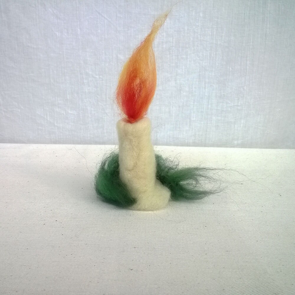 Needle Felt Candle Winter Wedding Decor Birthday Topper - Etsy