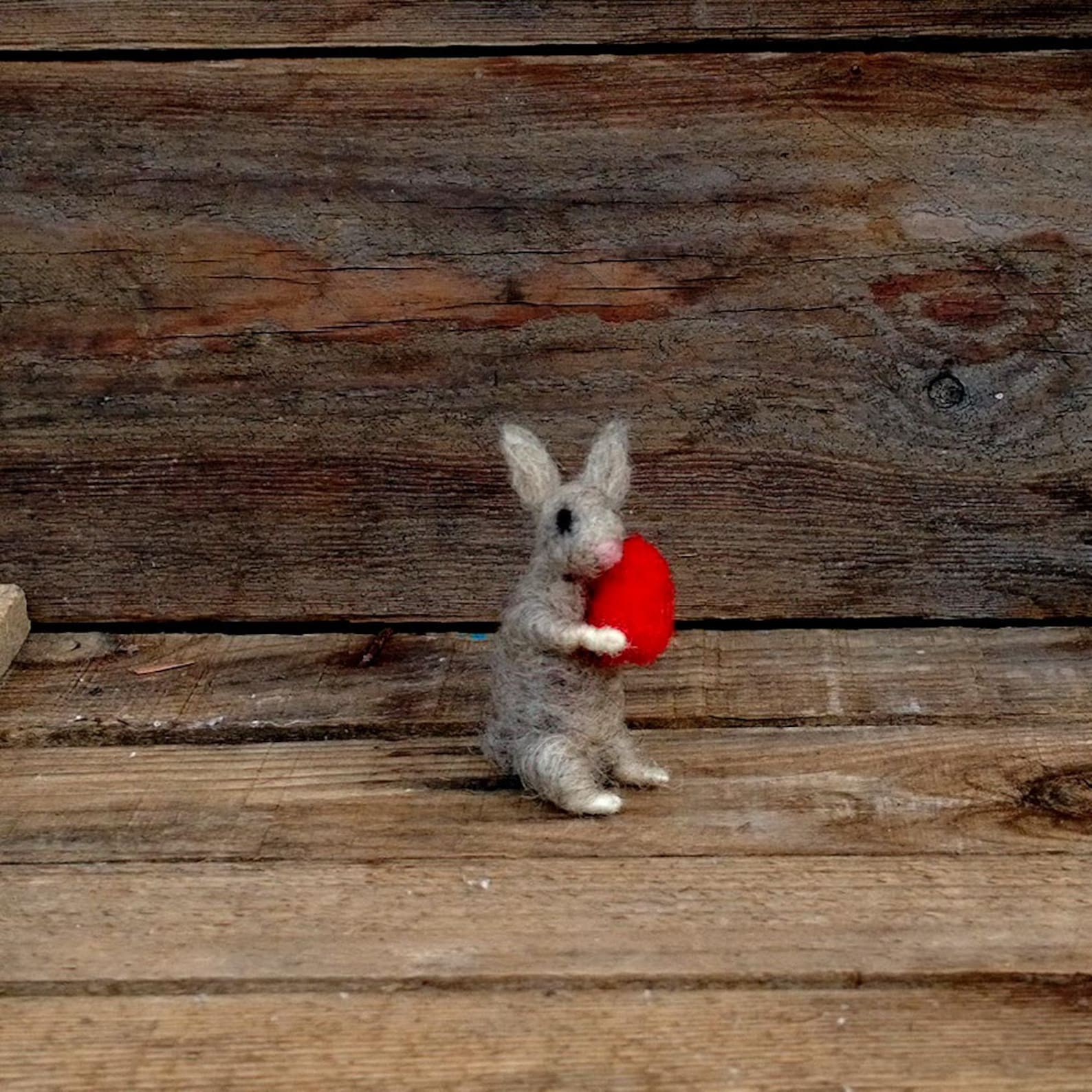 Felt Miniature Bunny Woodland Décor Needle Felt Figurine Easter Rabbit ...