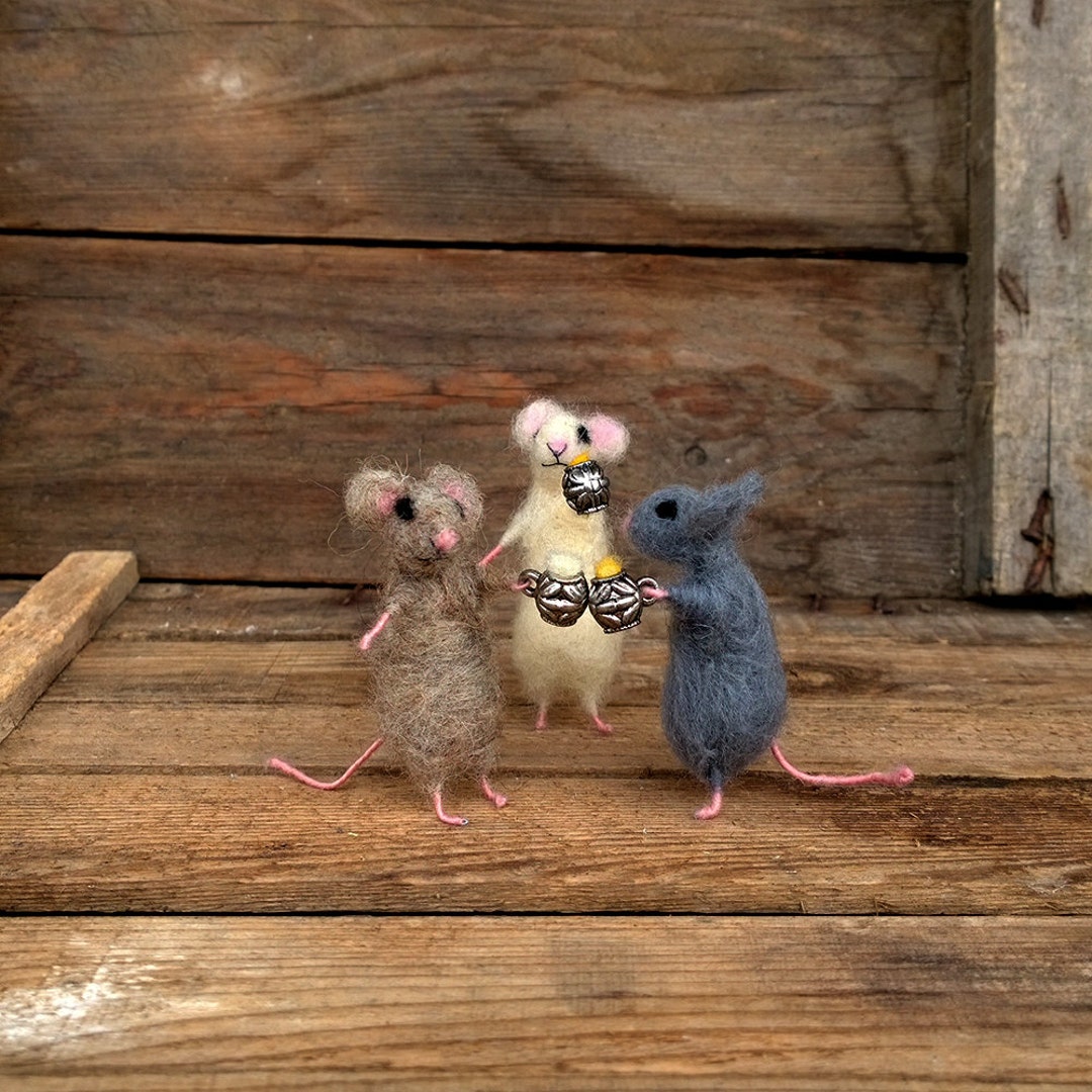 Felt Miniature Animals Mice Drinking Beer Mini Party Animal Waldorf ...