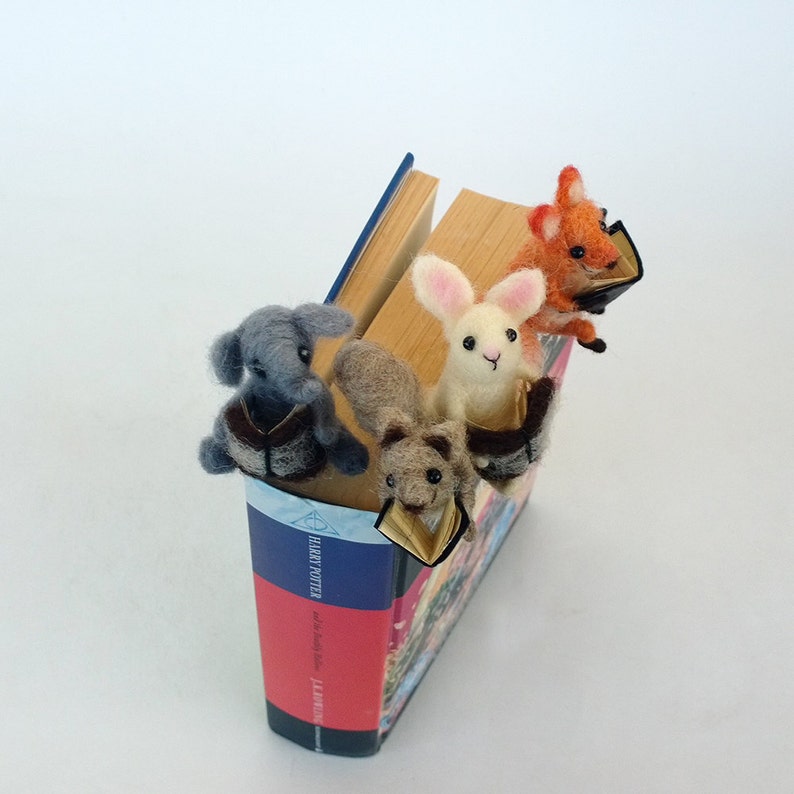 Miniature Rabbit Bookmark Woolen Bunny Bookmark Animal Funny - Etsy