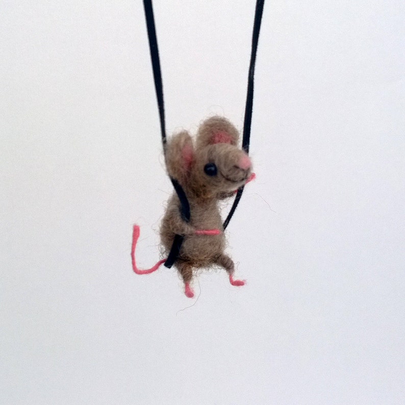 Felt mouse necklace Mouse swing Cute Jewelry Charm animal | Etsy