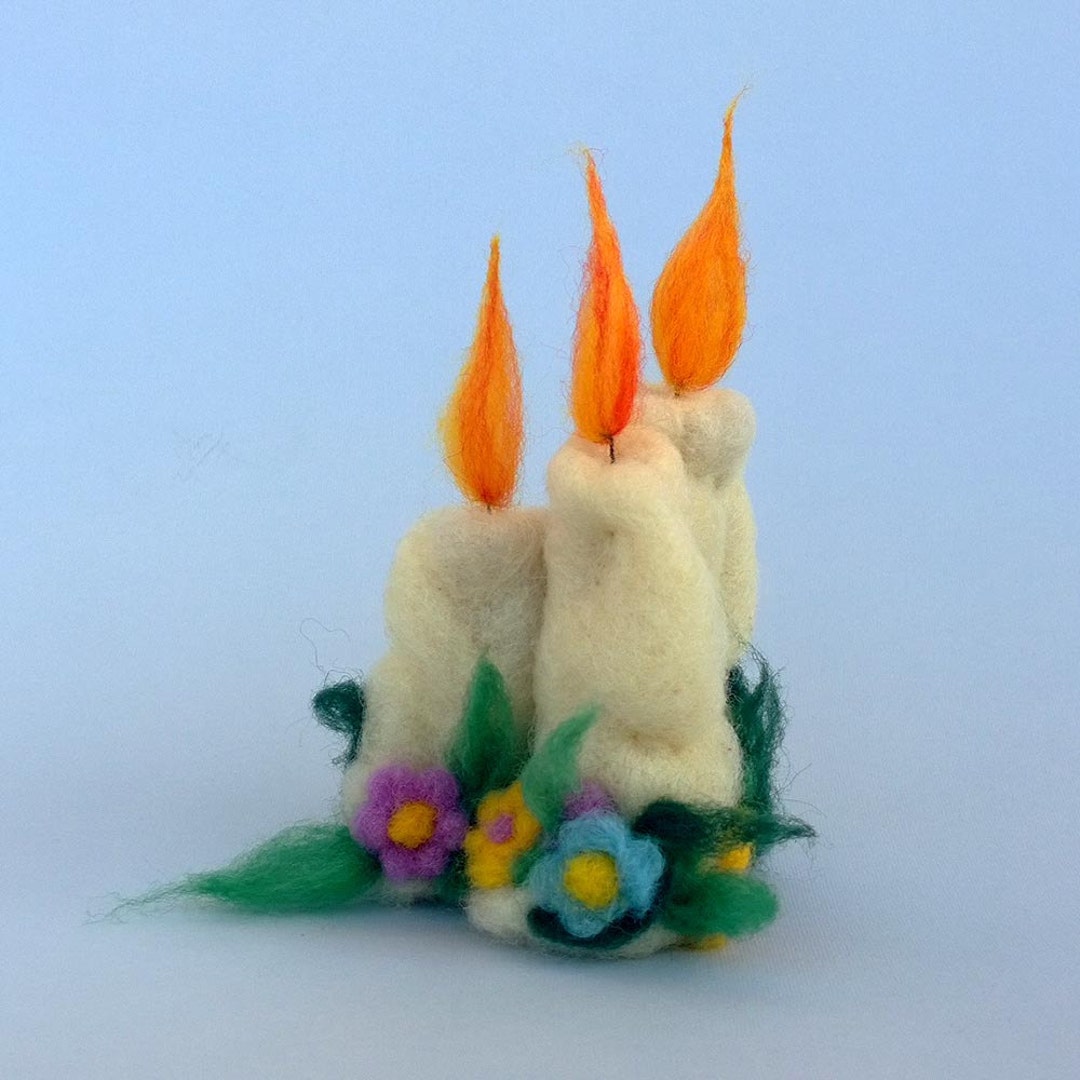 Felt Candles Home Décor Wedding Spring Table Candle Decoration Needle ...