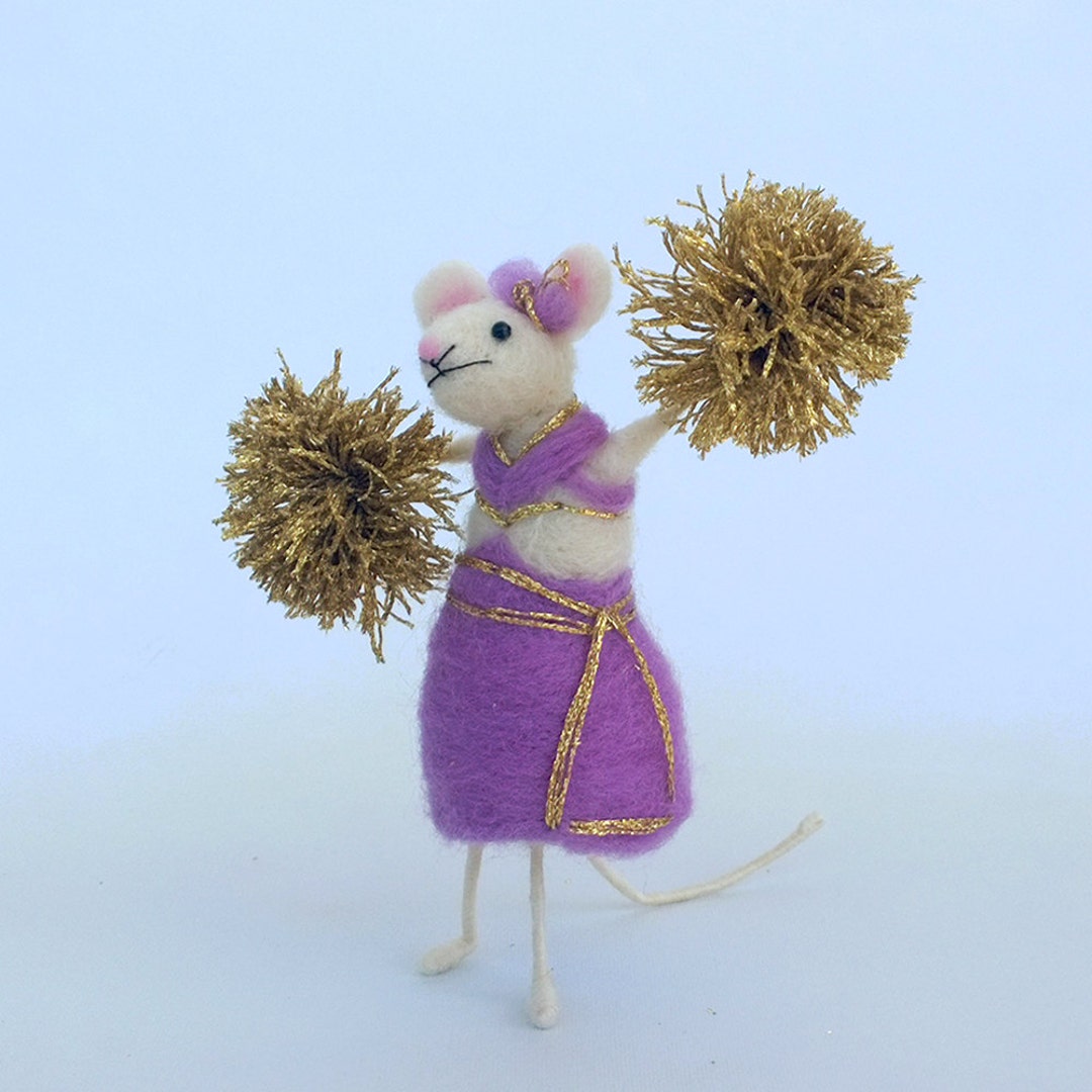 Cheerleader Mouse Felt Mouse Animal Figurine Funny Gift Animal ...
