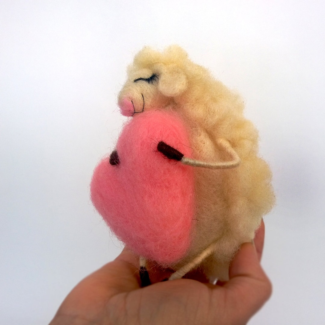 Felt Sheep Dreaming Love Mother's Day Gift Needle Felted Animal Sheep ...