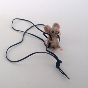 Felt Mouse Necklace Mouse Swing Cute Jewelry Charm Animal Needle Felt ...