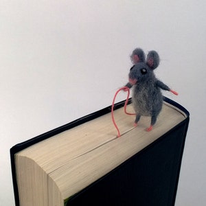 Felt Miniature Mouse Bookmark Gray Woolen Mouse Animal Miniature Back ...