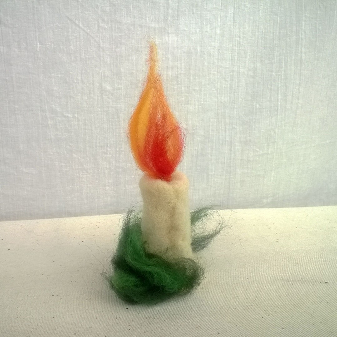 Needle Felt Candle Winter Wedding Decor Birthday Topper Outdoor Felt ...