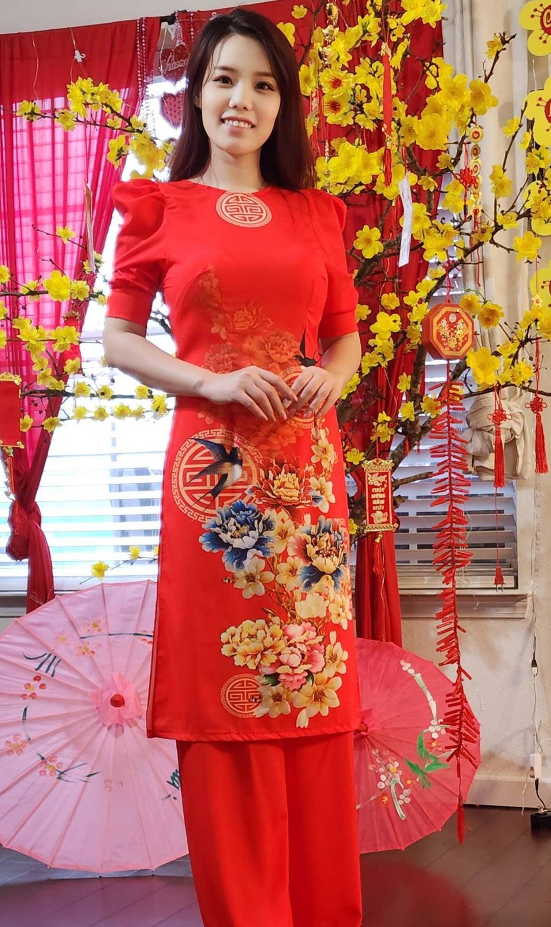 Ao Dai Vietnamese Dress Tet Cach Tan 2024 - Etsy