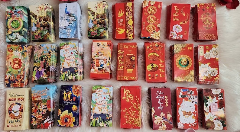 50 Pieces Lucky Money Envelopes Bao Li Xi Mix Designs - Etsy