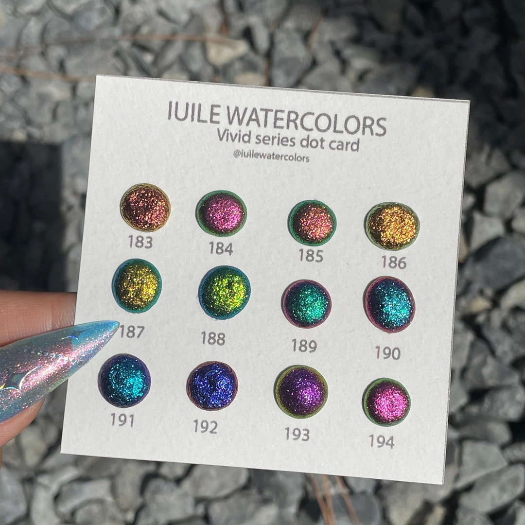Vivid Dot Card Tester Sampler Watercolor Shimmer Glittery - Etsy