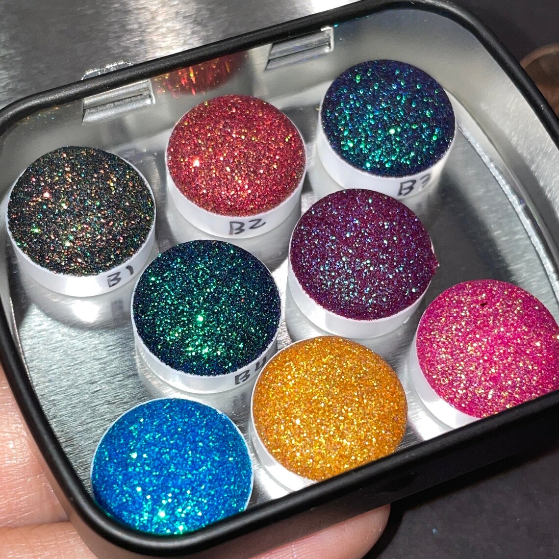 Button B Glitter Set Chunky Glitter Handmade Watercolor Paint - Etsy