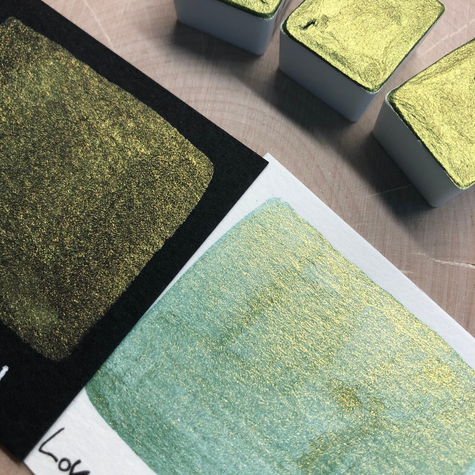 Lounge Lizard Green Watercolor Paints Half Pans Mica - Etsy