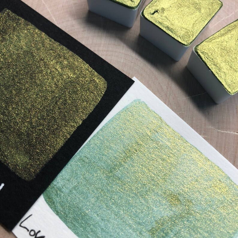 Lounge Lizard Green Watercolor Paints Half Pans Mica - Etsy