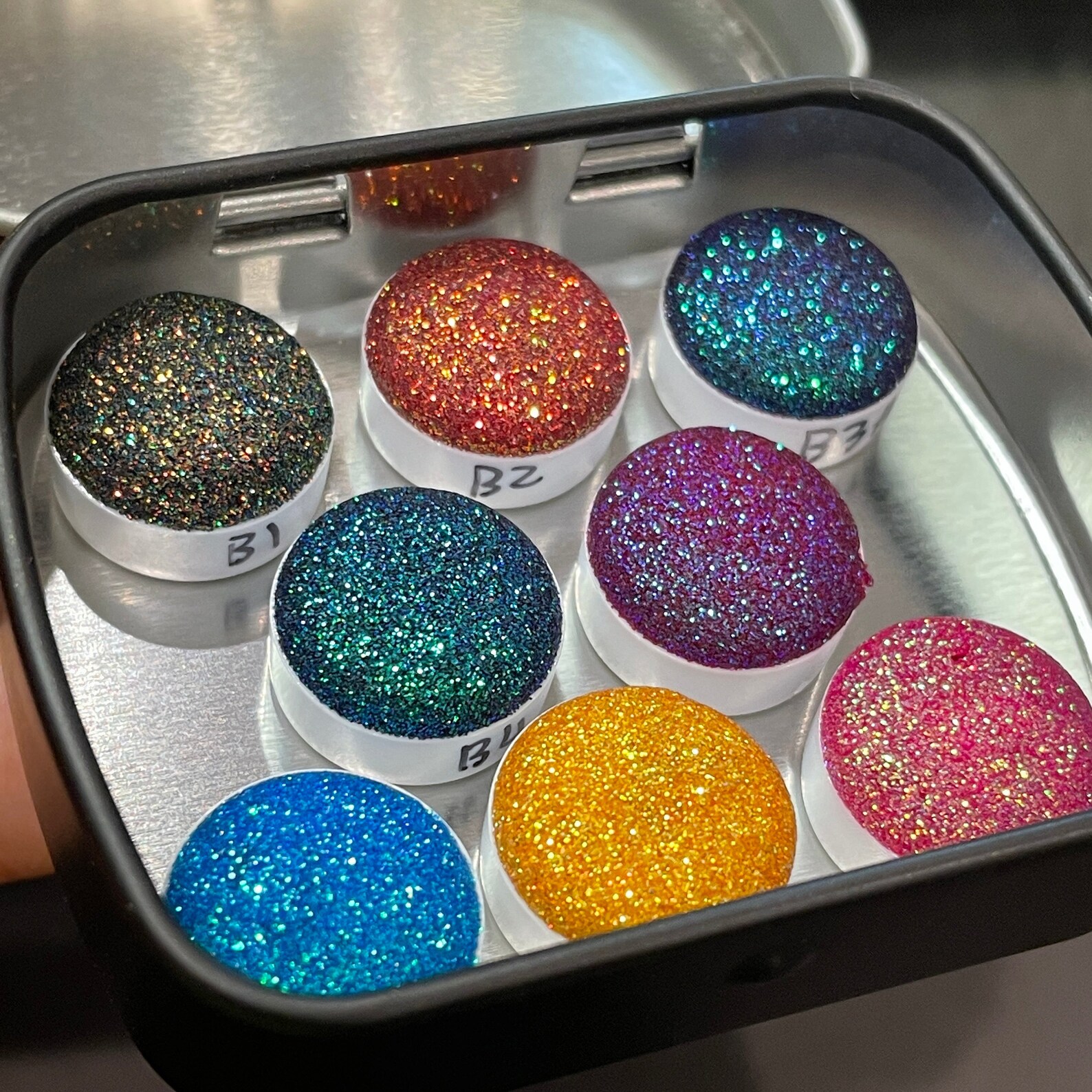 Button B Glitter Set Chunky Glitter Handmade Watercolor Paint - Etsy