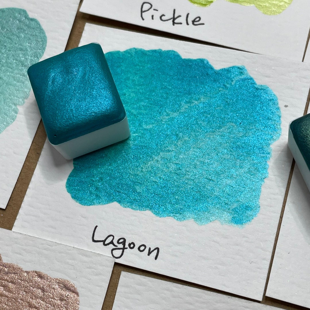 Lagoon Teal Handmade Shimmer Watercolor Paints - Etsy