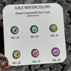 Pearl Dot Card Tester Sampler Watercolor Shimmer Glittery Paints - Etsy