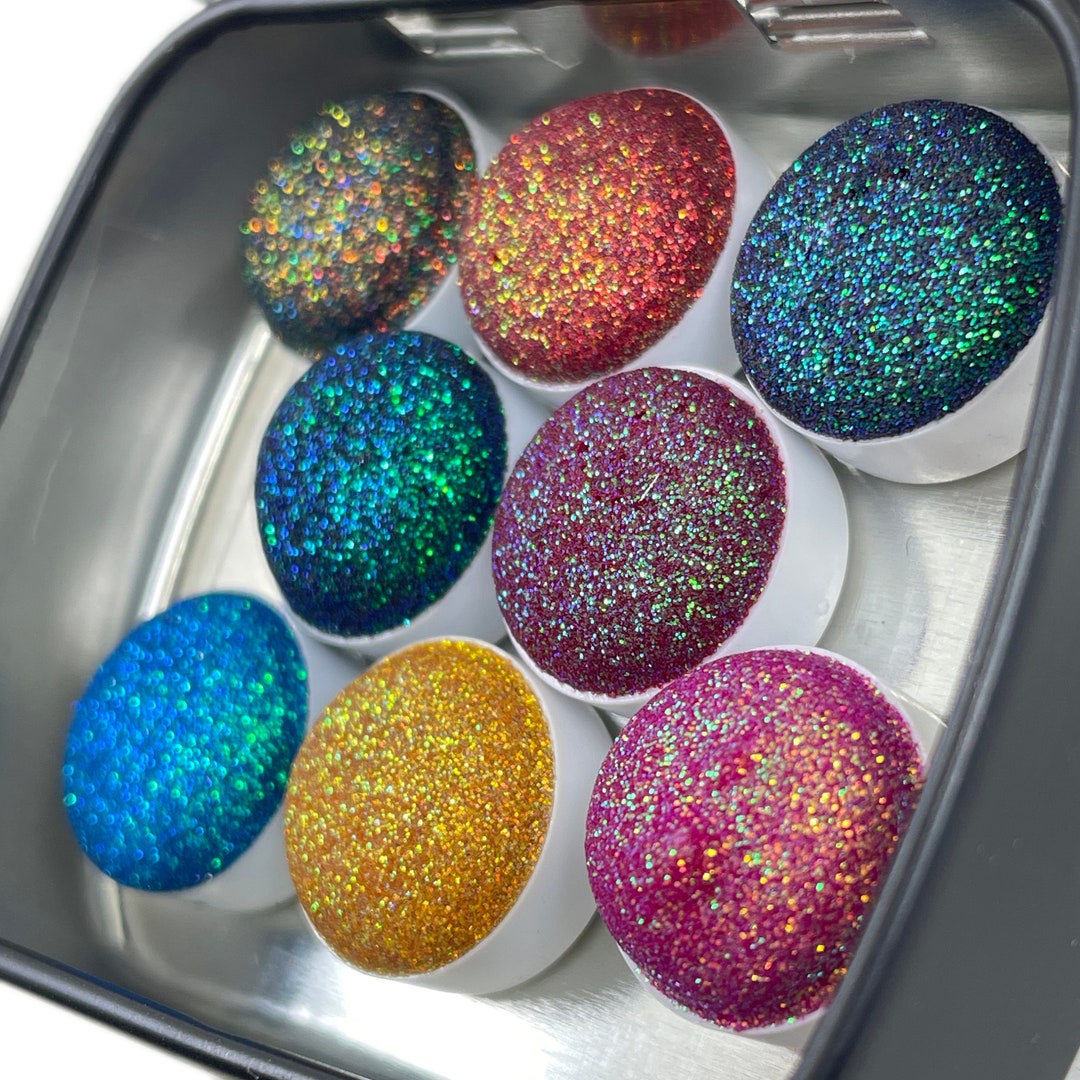 Button B Glitter Set Chunky Glitter Handmade Watercolor Paint - Etsy