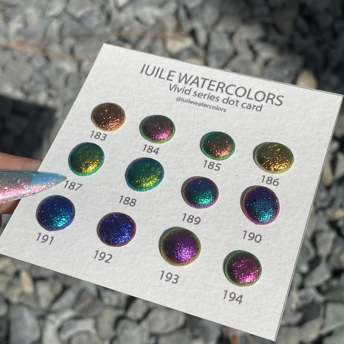Vivid Dot Card Tester Sampler Watercolor Shimmer Glittery - Etsy