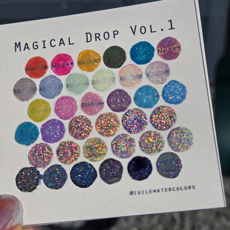 1 & 2 Magical Drop Tiny Sampler Set Handmade Shimmer Hologram Color ...