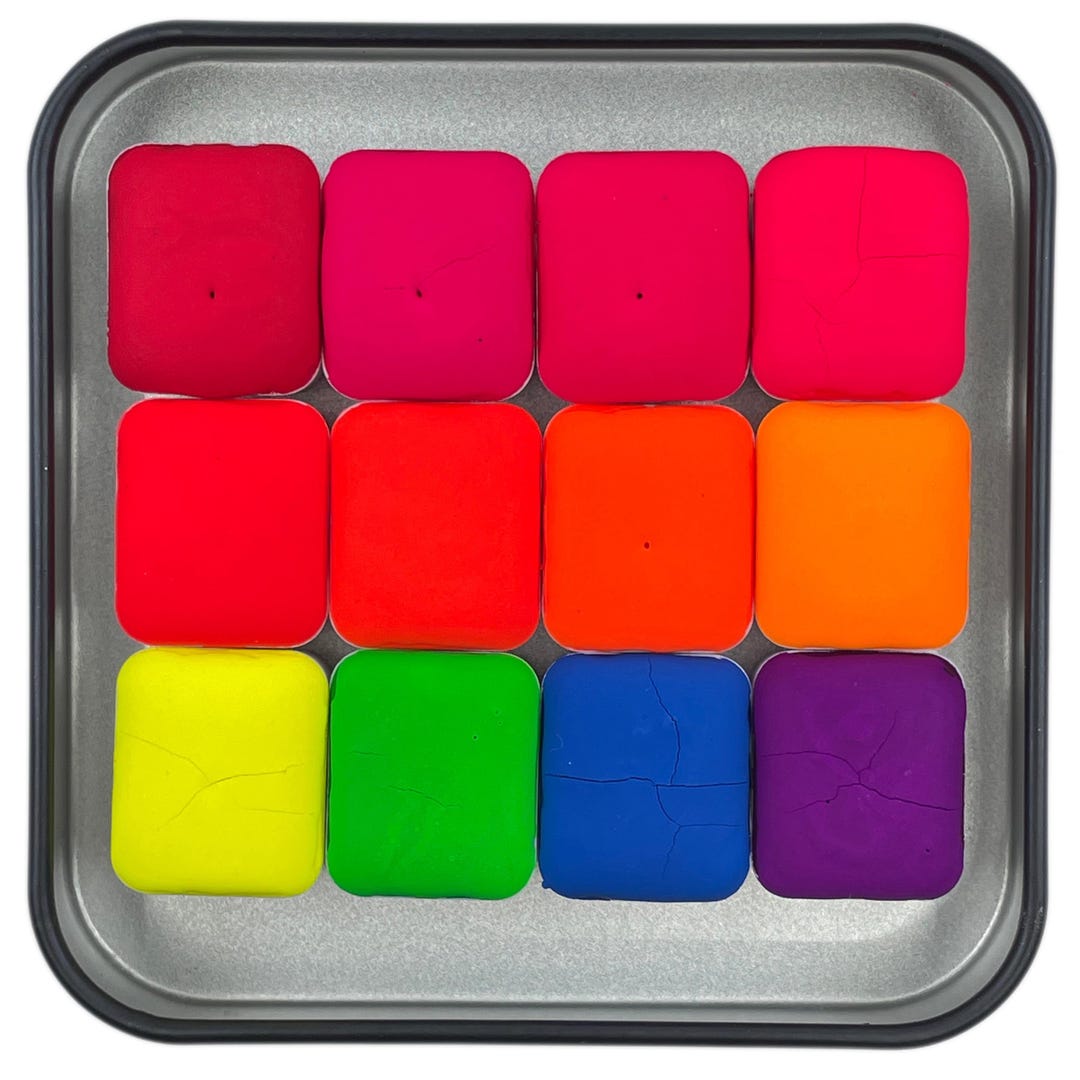 Neon Set Handmade Watercolor Paints Half Pans in Tin Case - Etsy