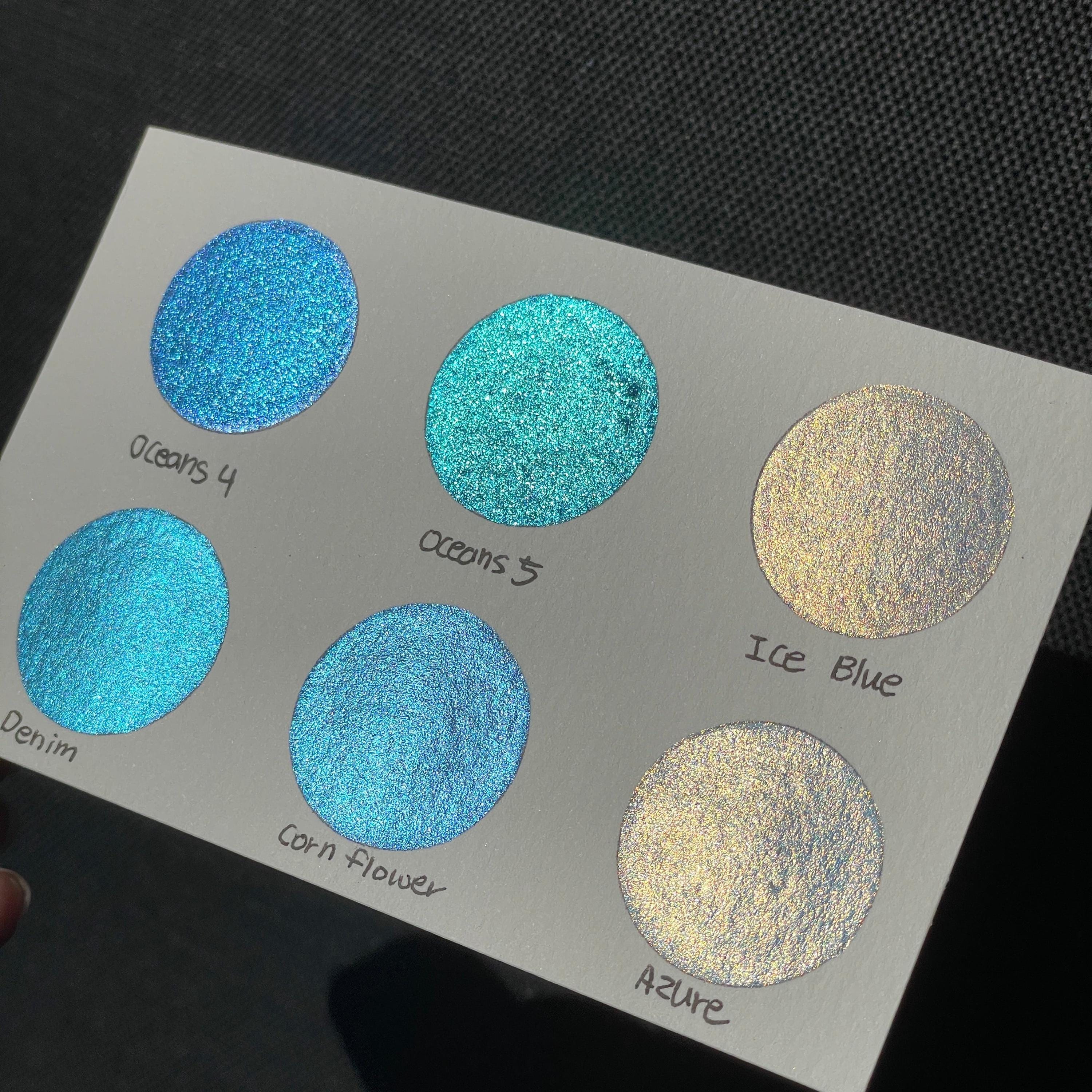 Blue Set (renewed) Handmade Watercolor Paints Half Pans in Tin Case - Etsy