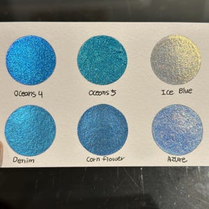 Blue Set (renewed) Handmade Watercolor Paints Half Pans in Tin Case - Etsy