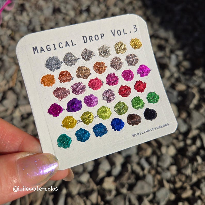 3 & 4 Magical Drop Tiny Sampler Set Handmade Shimmer Hologram Color ...