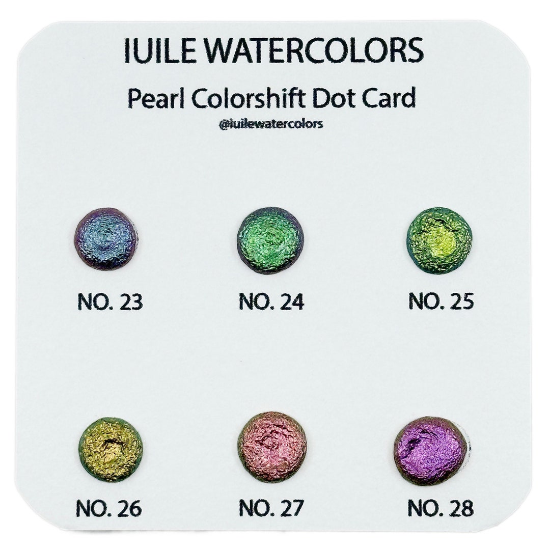 Pearl Dot Card Tester Sampler Watercolor Shimmer Glittery Paints - Etsy