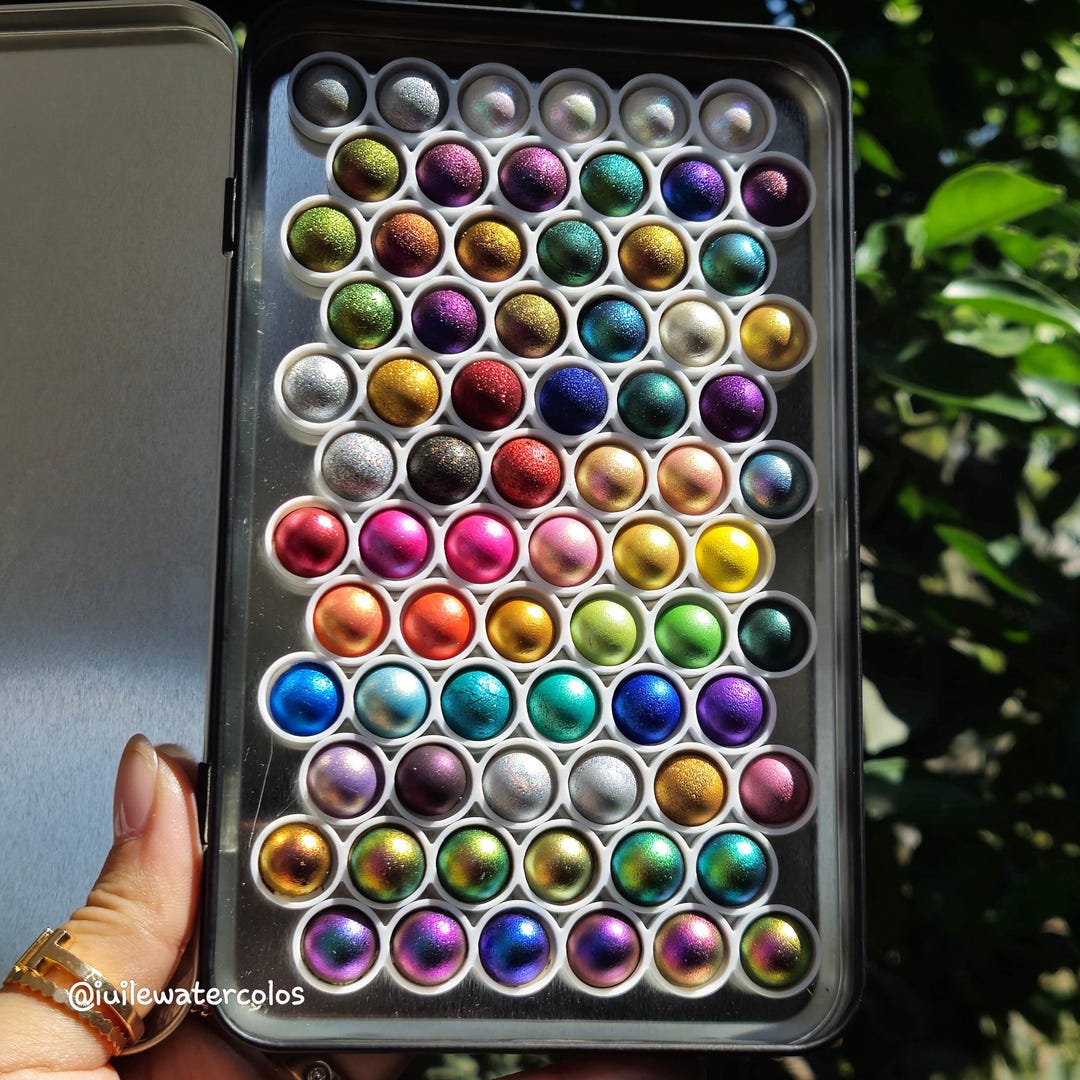 1 & 2 Magical Drop Tiny Sampler Set Handmade Shimmer Hologram Color Shift Chrome Mica Chameleon ...