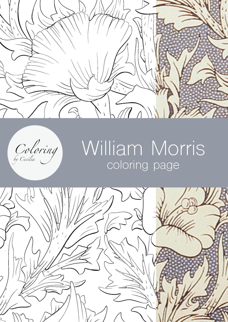 Detailed Coloring Page William Morris Floral Pattern A3/A4 - Etsy