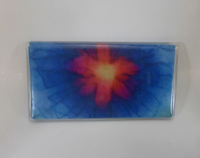 Checkbook Cover sunburst, Hand Painted Silk Art Check Cover, Rainbow ...