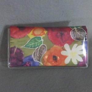 Checkbook Cover flower Garden, Hand Painted Silk Art Check Cover ...