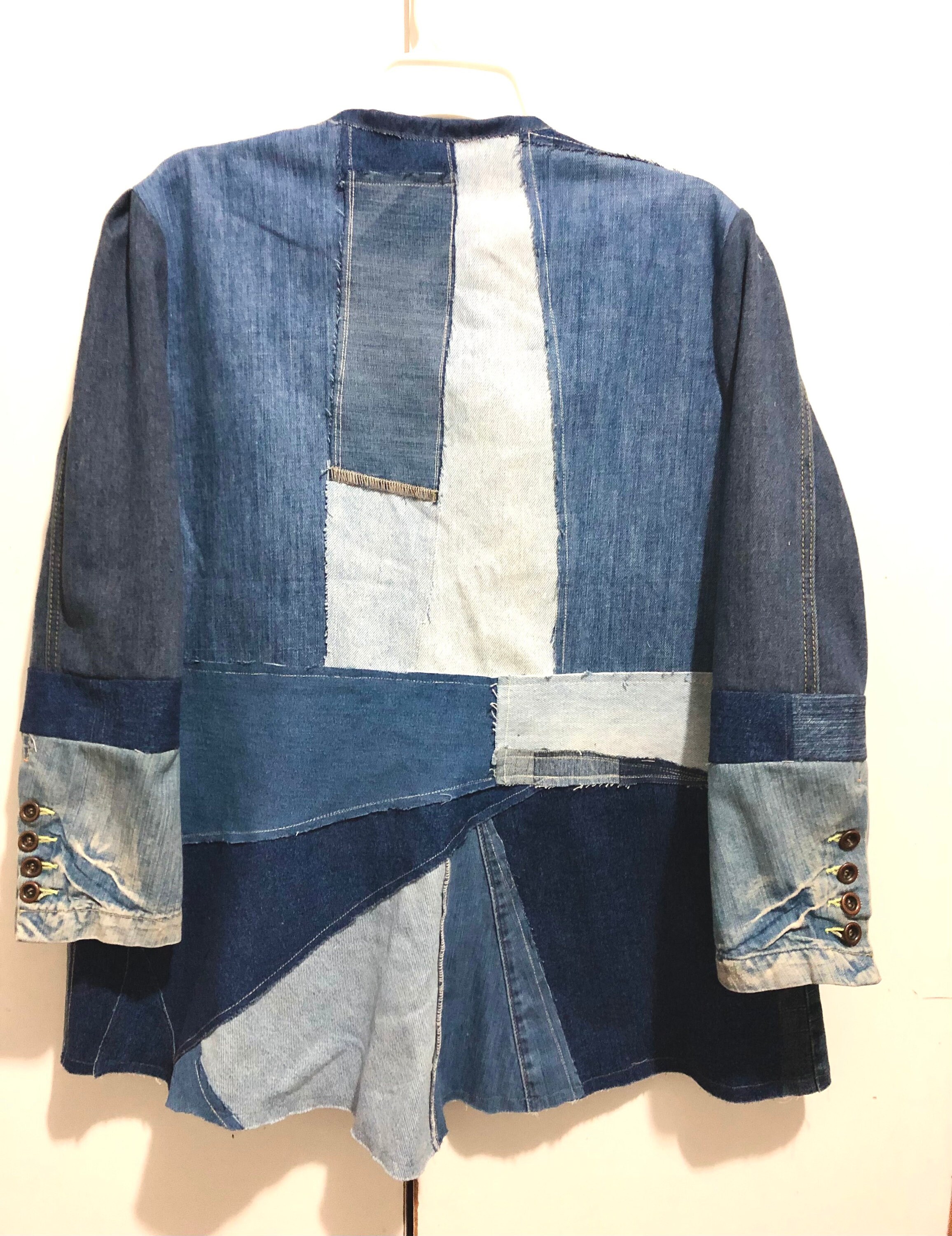 Upcycled Denim Open Jacket/patchwork Jacket/handmade Denim - Etsy