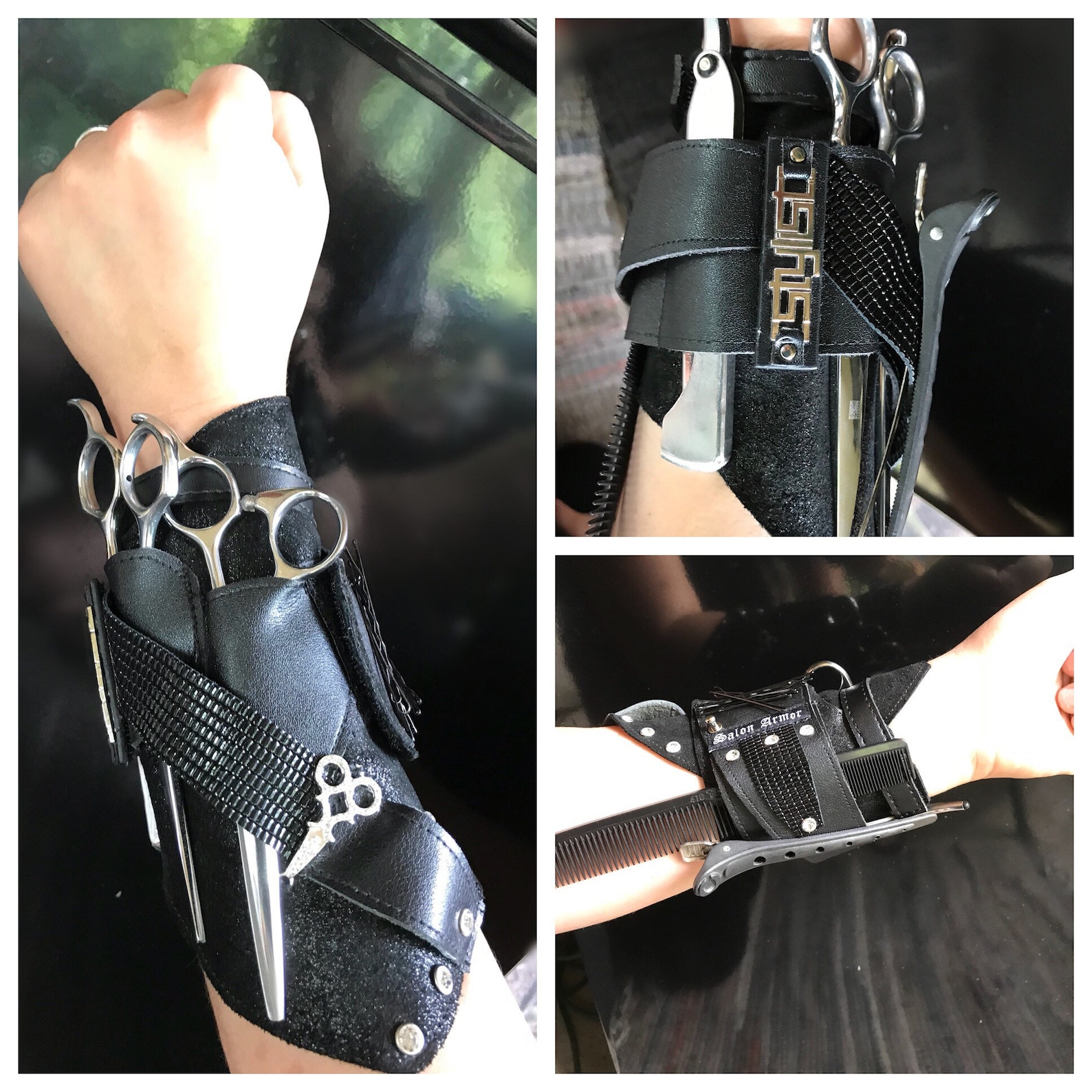 Magnetic Gauntlet // Shear Holster // Leather Bracer // Cosplay - Etsy
