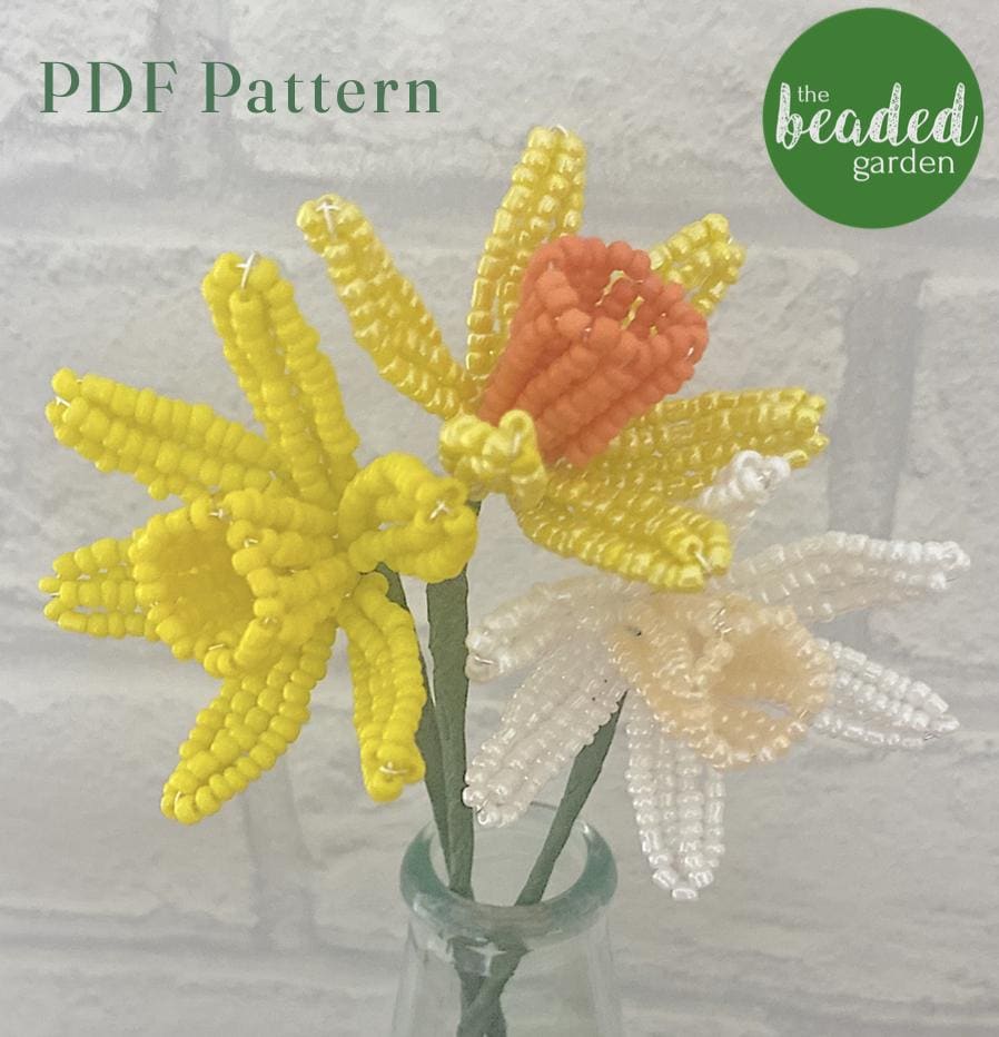 Daffodil - PDF Pattern Only - Beaded Flower Tutorial - Etsy