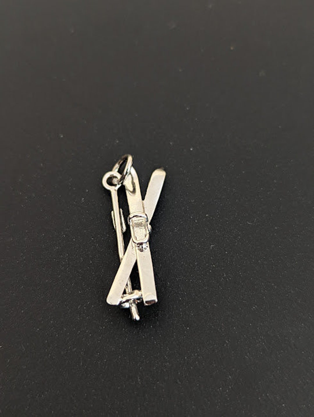 Vintage Sterling Silver Skis and Pole Pendant - Etsy