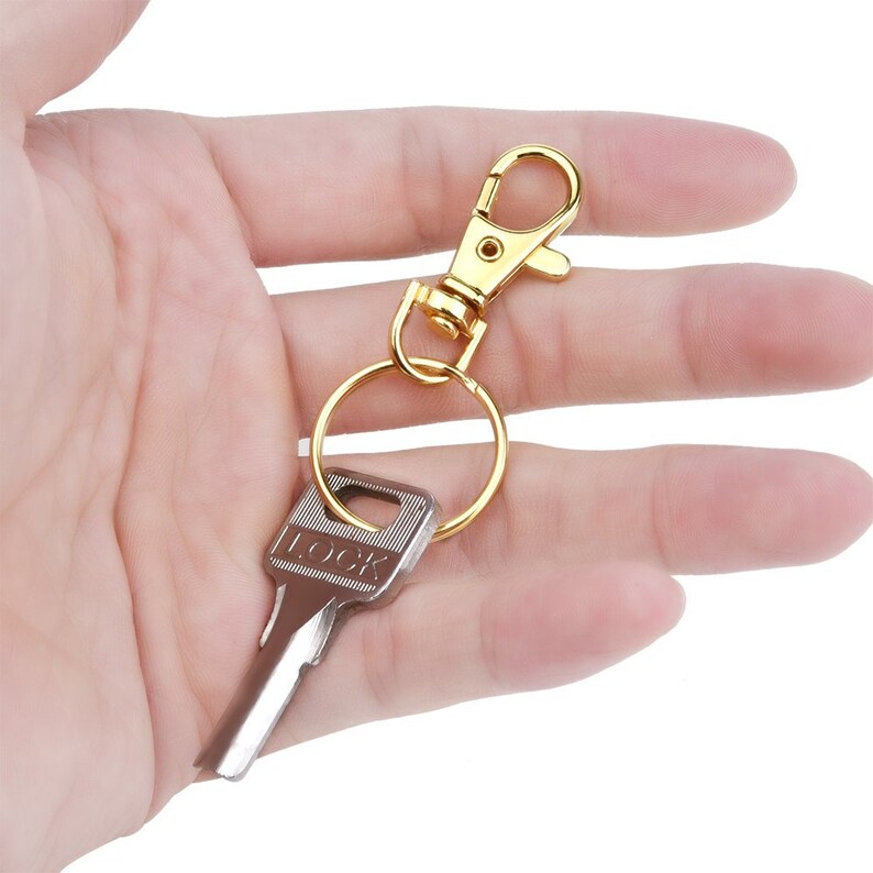 Gold Toned Metal Carabiner Clip, Key Ring Key Chain, Key Ring Chain ...