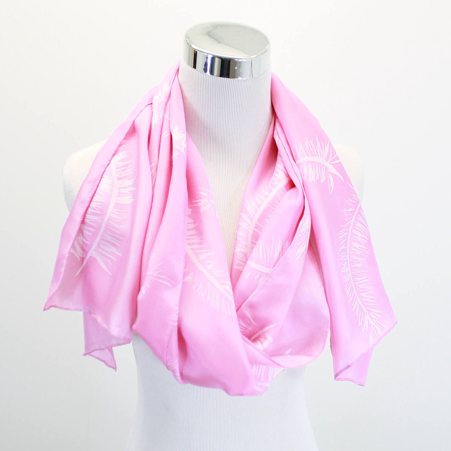 Feather Silk Scarf Habotai Silk Scarf Batik Feathers on - Etsy UK