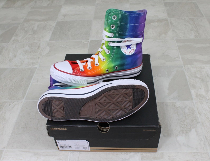 Chuck Taylor All Stars-converse High Rise Shoes-rainbow Converse ...