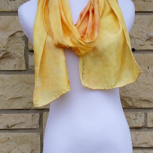 Yellow Silk Scarf Hand Dyed Yellow Silk Scarf Yellow and - Etsy