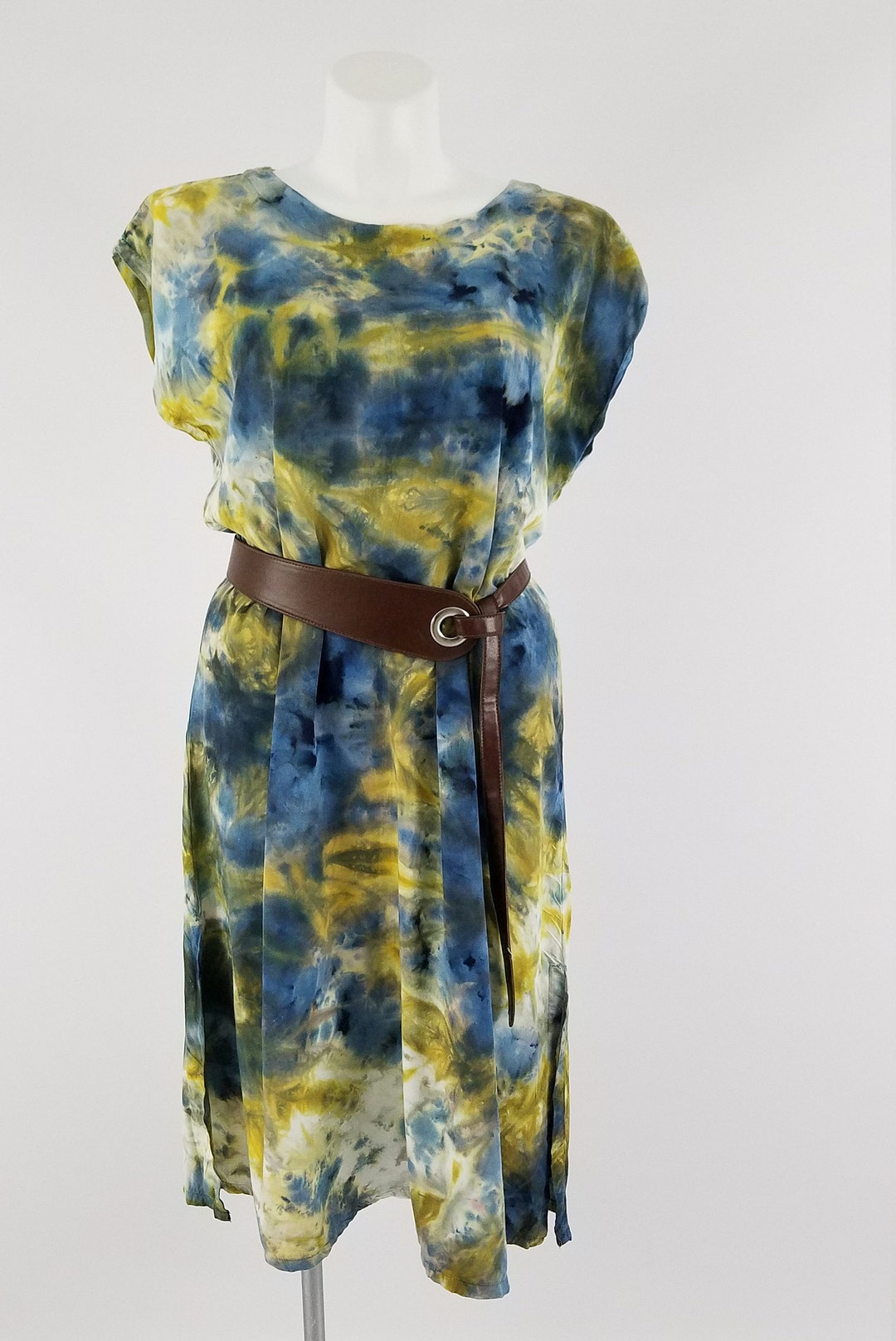 Boho Summer Dress, Tie Dye Summer Dress, Cap Sleeve Beach Cover Up ...