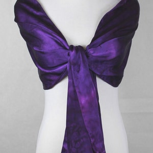 Hand Dyed Silk Scarf Deep Purple, Elegant Charmeuse 14"x72, Elegant ...